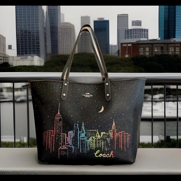 Coach | Bags | Coach Neon Skyline Tote Rare Gorgeous Glitter Rainbow ...